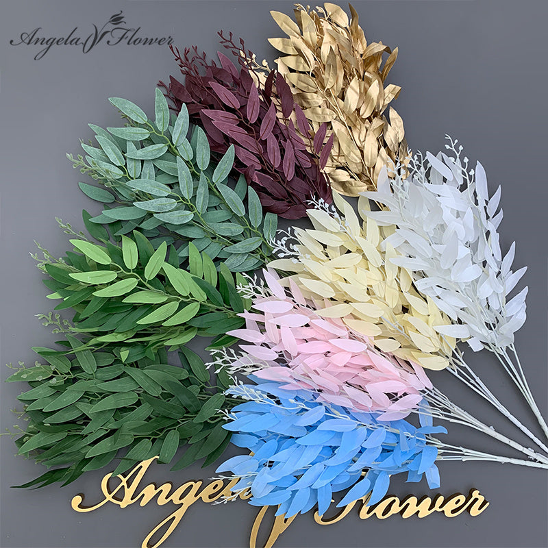 Angela Flower Artificial Green Plant Leaves Wedding Flower Arrangement ...