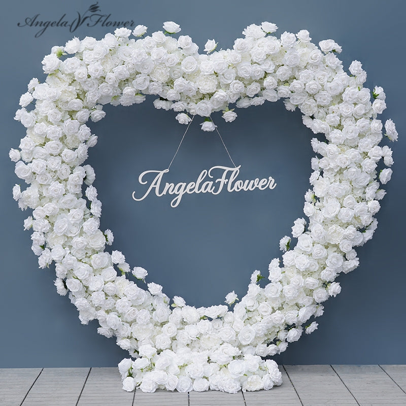 Home A8203 Cloth Base White Rose Floral Arrangement Wedding Backdrop ...