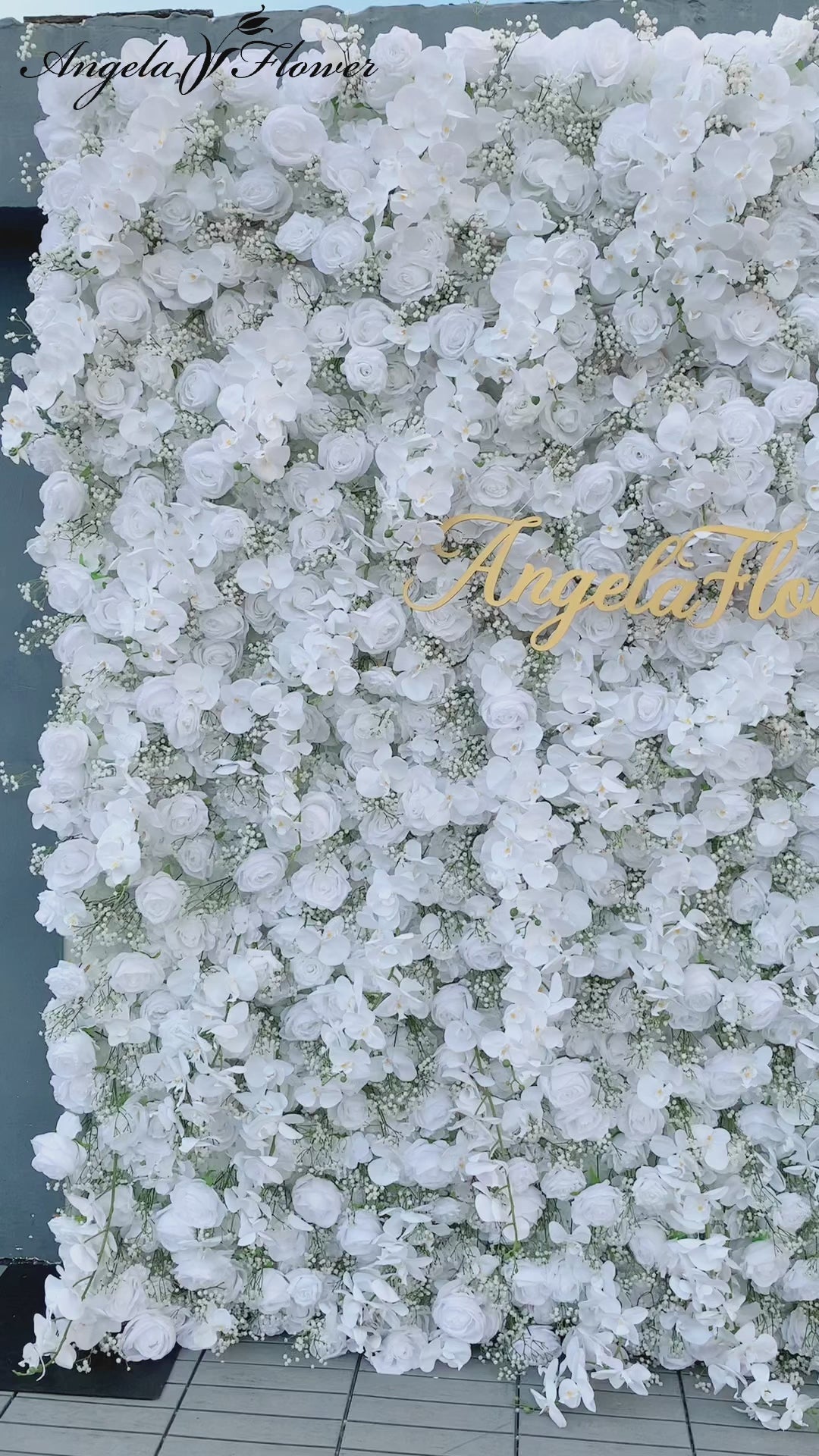 Home A7810 Pure White Flower Wall Wedding Backdrop Cloth Flower Wall