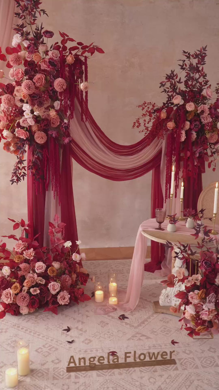 Home A9063 Artificial Bean Paste Rose Red Reony Flower Ball Wedding ...