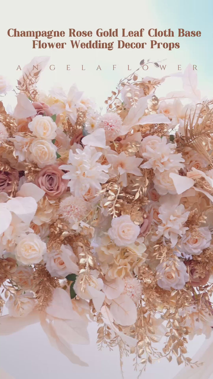 Home A9027 Champagne Gold Floral Arrangement Cloth Base Wedding Party ...