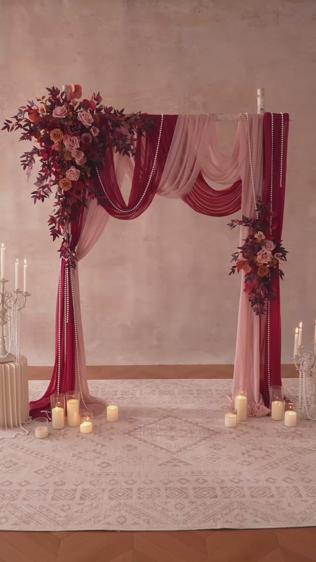 Home A9063 2pcs Artificial Pink Rose Peony Welcome Sign Flower Wedding ...