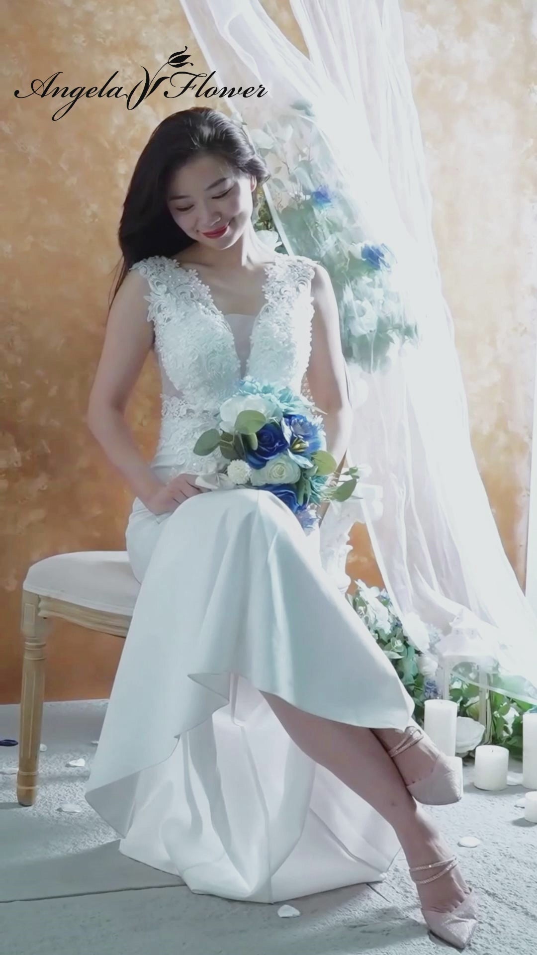 Home A8634 Have Blue White Series Flower Decor Vase Wedding Props