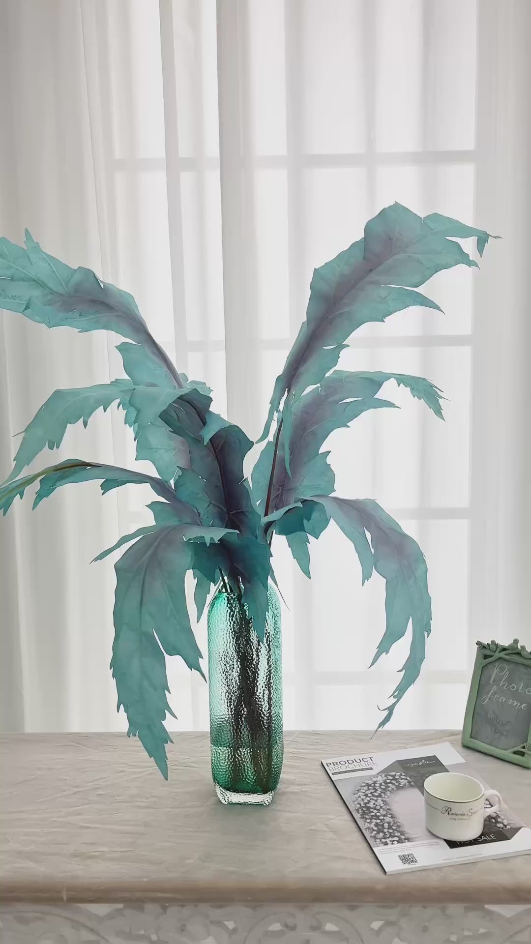 Home A8161 10pcs/lot Tiffany Blue Fire Phoenix Flower Arrangement ...