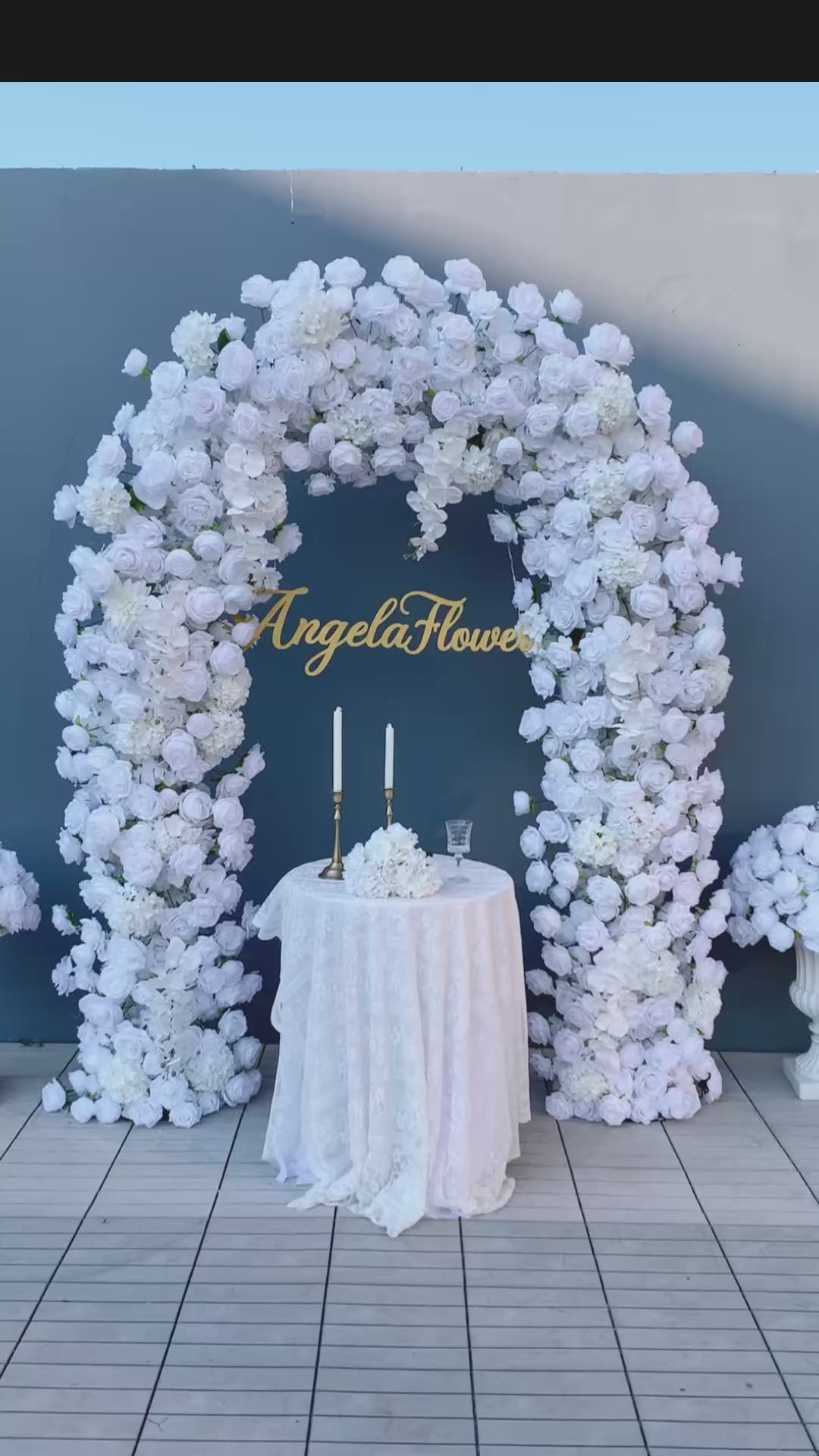 Home A875601 Pure White Series Floral Row Arrangement Decor Wedding ...