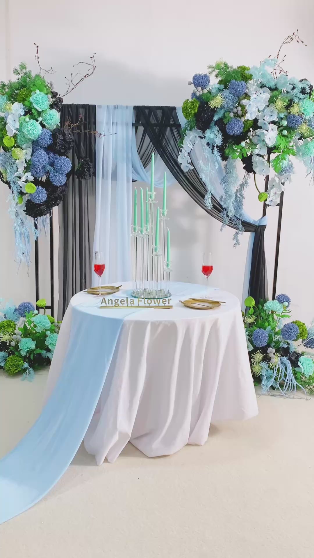 Home A8782 Blue Series Hang Flower Row Wedding Floor Floral Arrangement