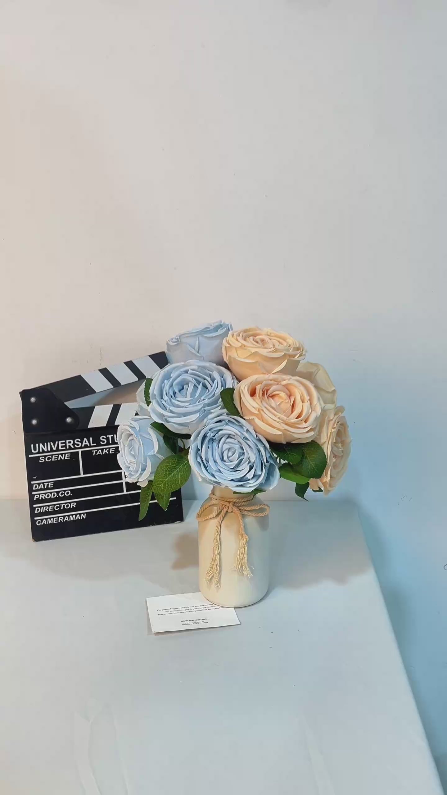 Home A7665 10pcs 44cm Artificial 5 Heads Rose Flower Bouquet