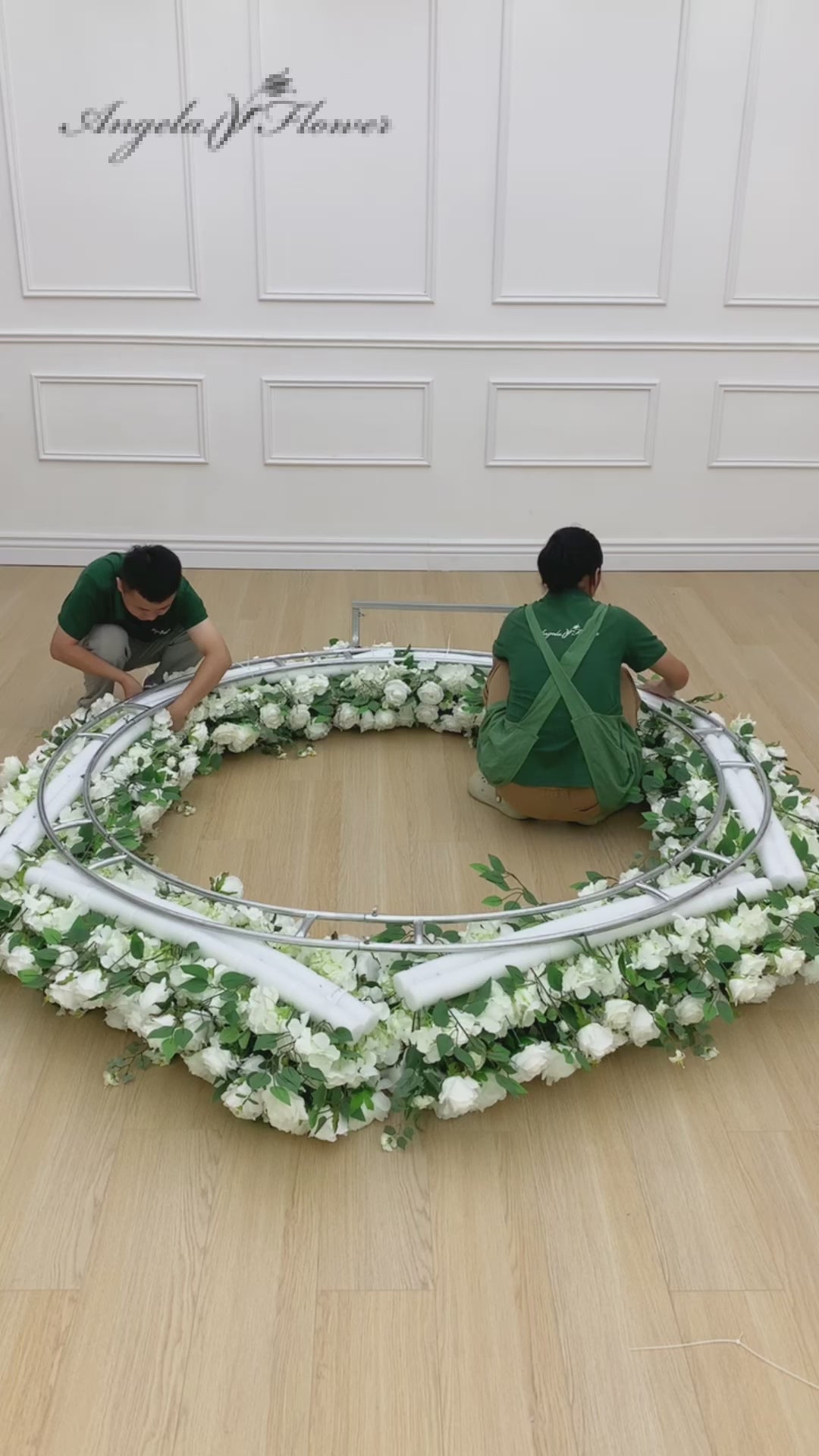 Home A7855 White Rose Flower Row Runner Decor Wedding Backdrop Round Arch