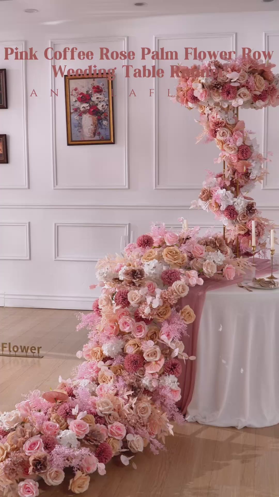 Home A9031 Bean Paste Table Centerpiece Floral Runner Wedding Banquet ...